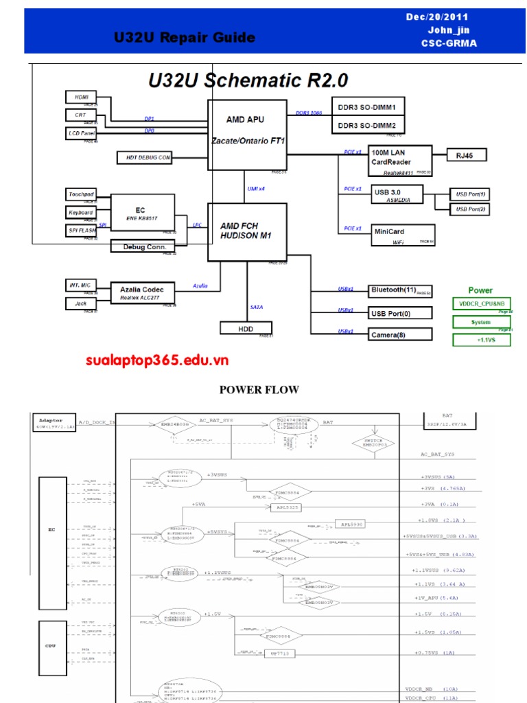 Asus U32u Schematic Diagram 1.3G | PDF