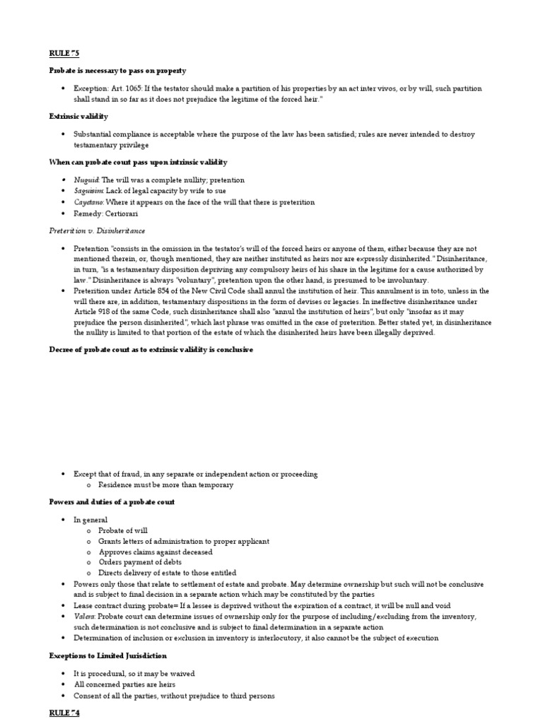 Rule 75 Probate Is Necessary To Pass On Property: Nuguid: The Will Was ...