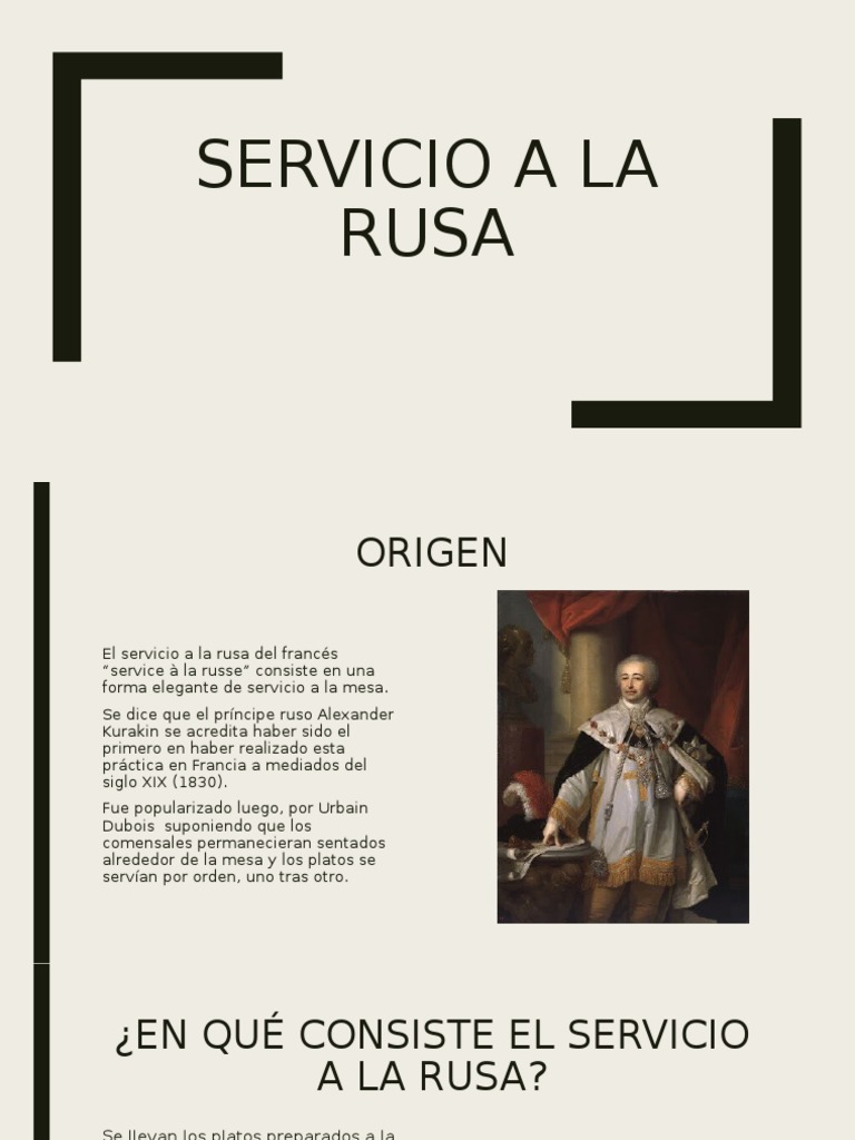 Servicio A La Rusa | PDF