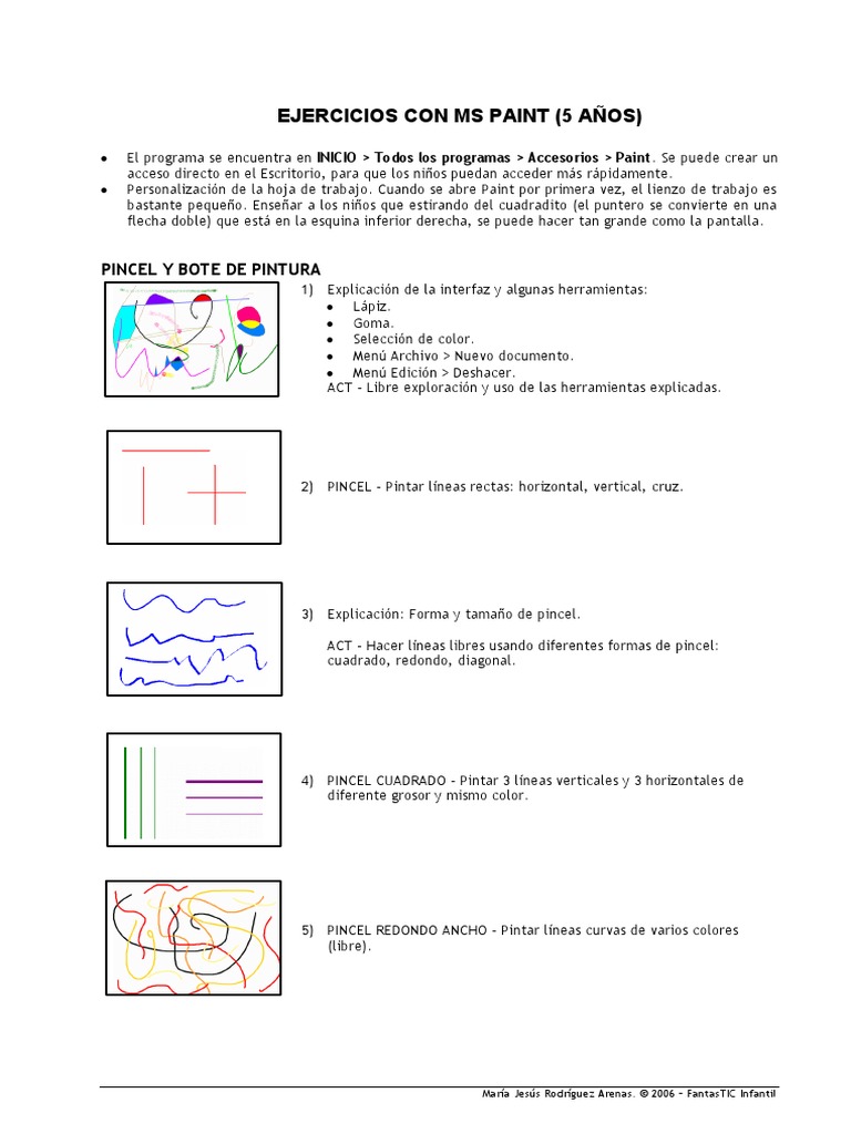 Ejercicios Paint para Ninos de 5 Anos PDF | PDF | Medios de arte | Pinturas