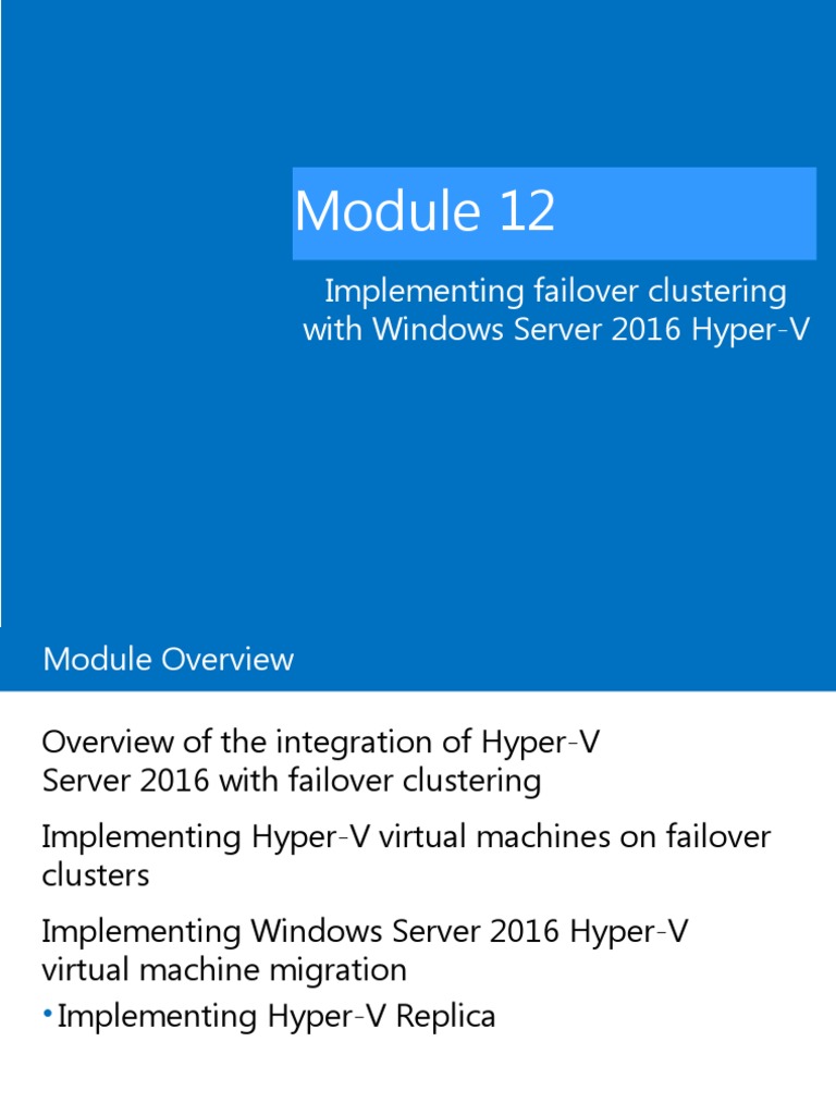 Implementing Failover Clustering With Windows Server 2016 Hyper-V | PDF ...