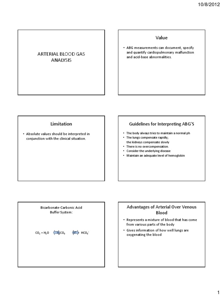 ABG Lecture PDF | PDF | Bicarbonate | Respiratory System