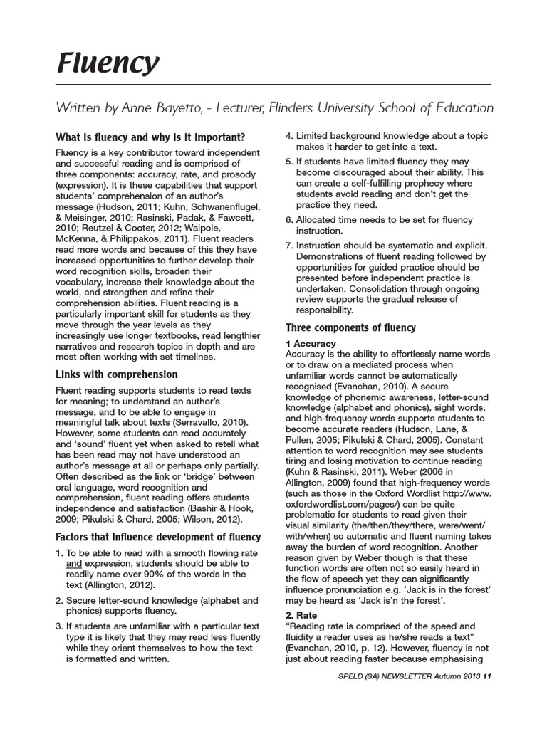 Reading Fluecy | PDF