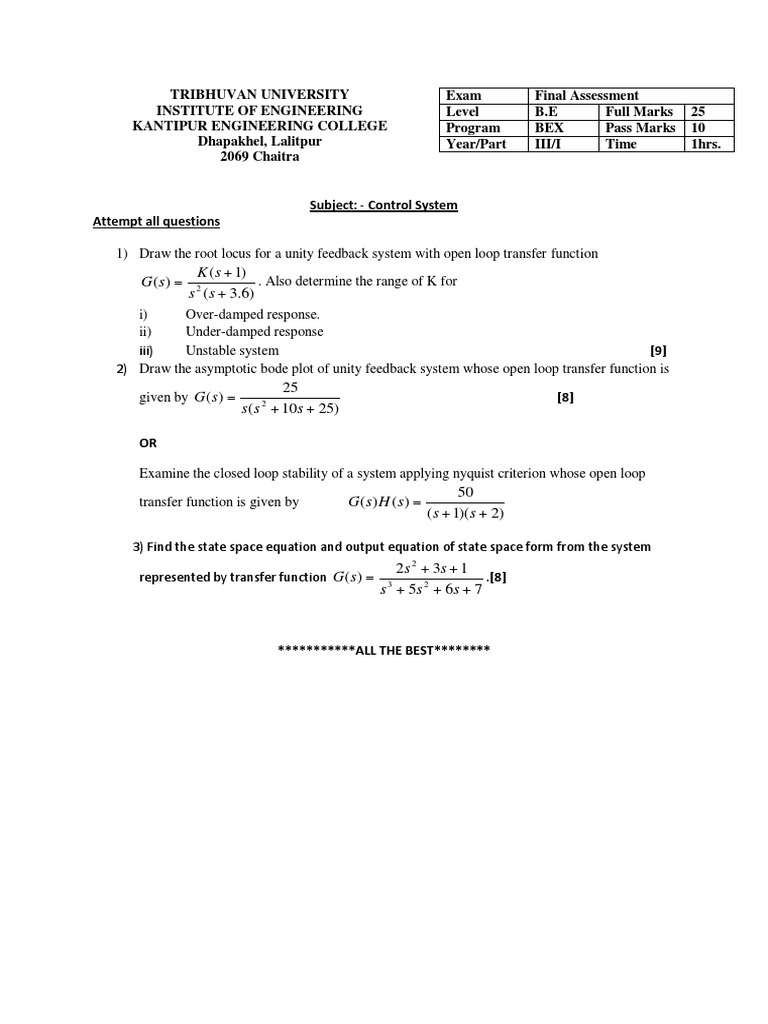 Control - System - Final - Assessment-BEX Report | PDF