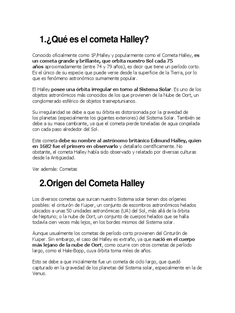 Cometa Halley | PDF | Cometa | Sistema solar