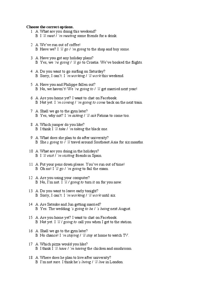 Be Going To Vs Future Simple | PDF