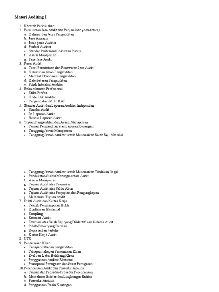 Materi Auditing I | PDF