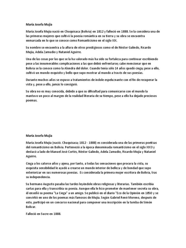 María Josefa Mujia | PDF