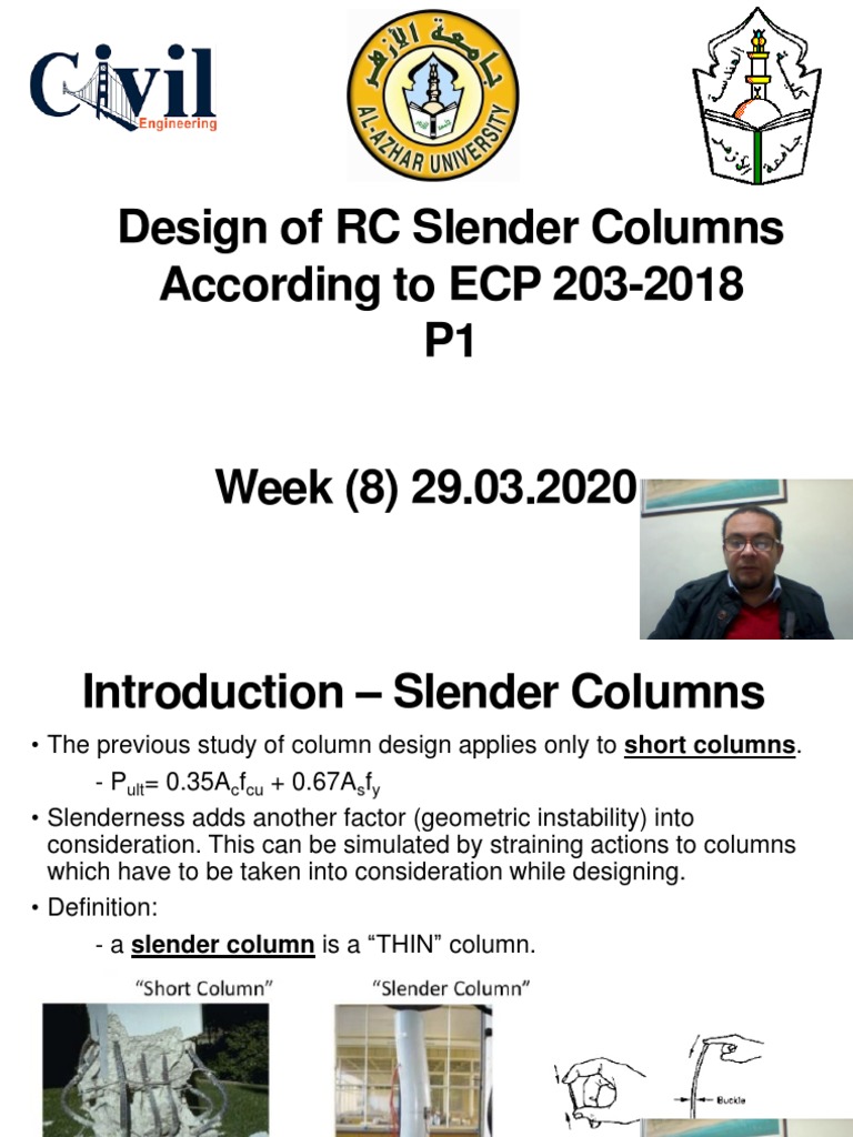 Design of Slender RC Columns According to ECP 203-2018 | PDF | Buckling ...