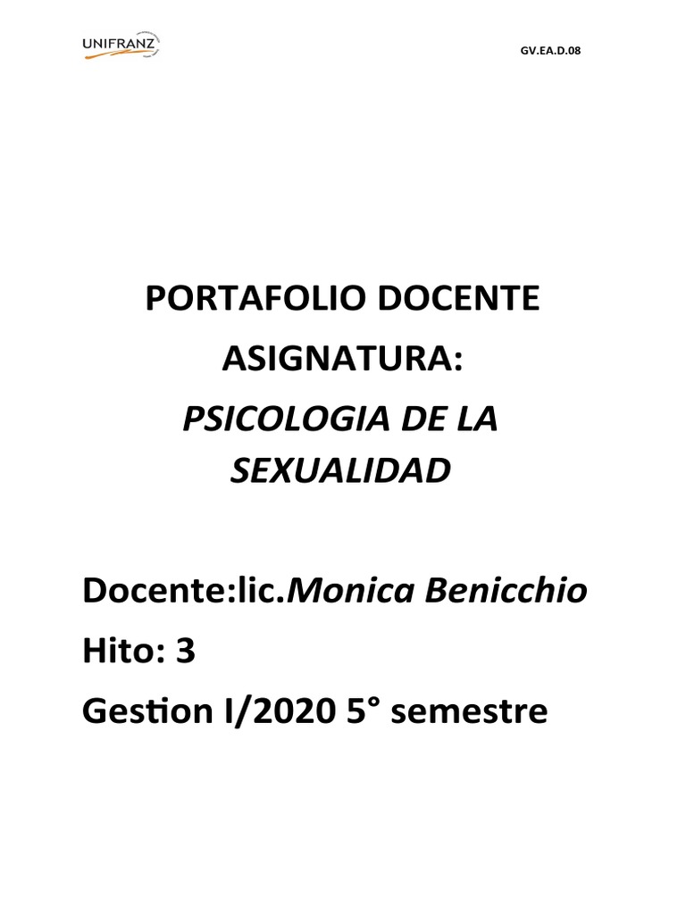 Natalia Gonzales de Prada - PORTAFOLIO Hito 3 Procesual | PDF | Gramática | La sexualidad humana
