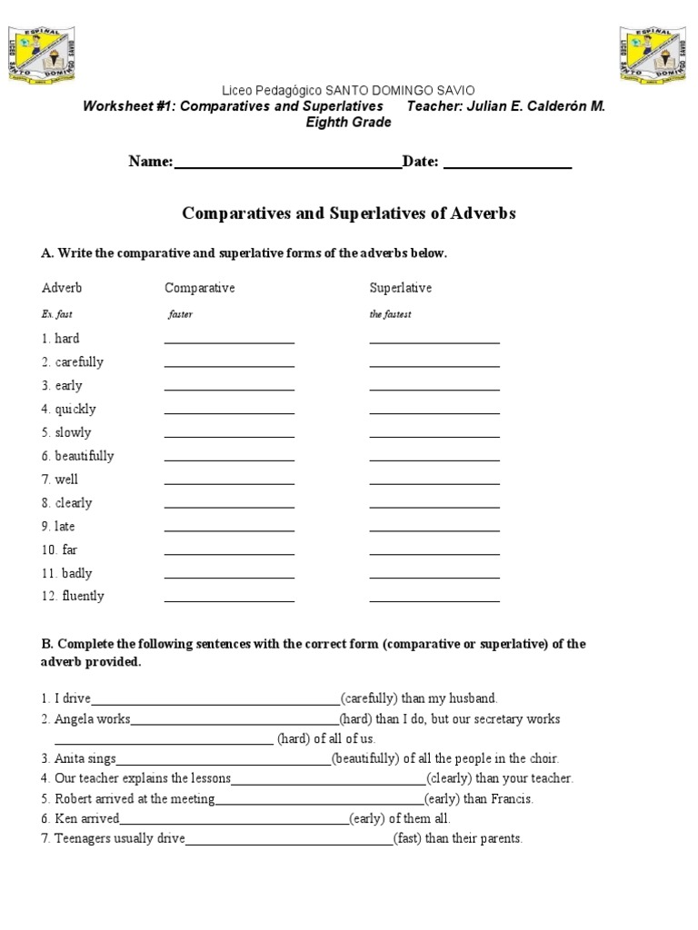 Comparatives and Superlatives Grammar | PDF
