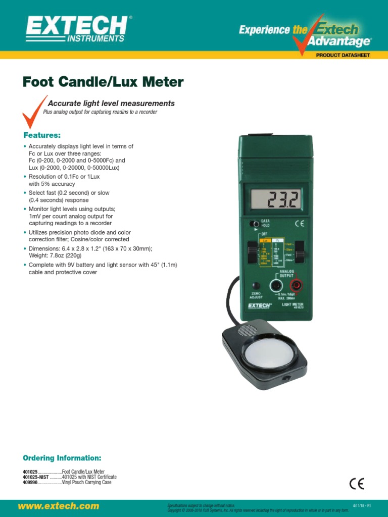 Manual Extech 401025 Datasheet