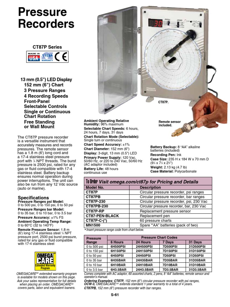 Manual Omega CT87P Datasheet | PDF | Manufactured Goods | Nature