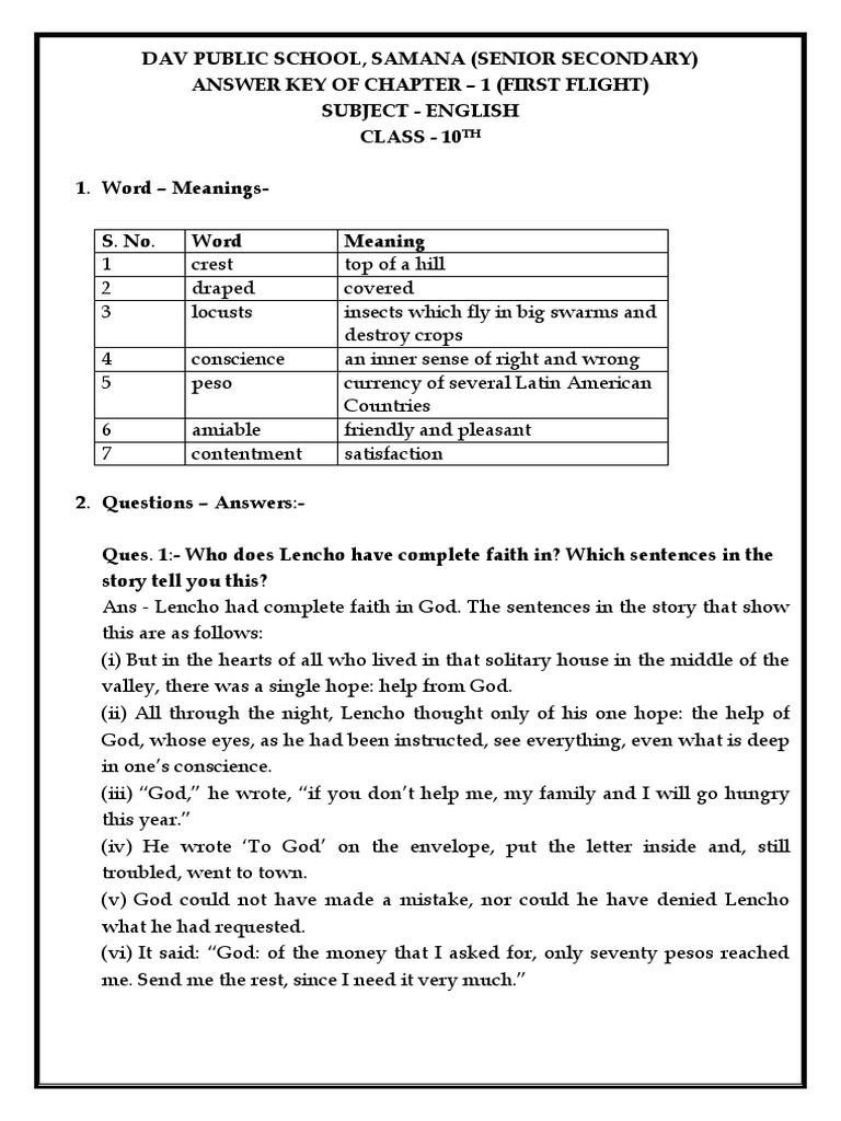 First Flight - Chapter - 1 (A Letter To God) | PDF | God