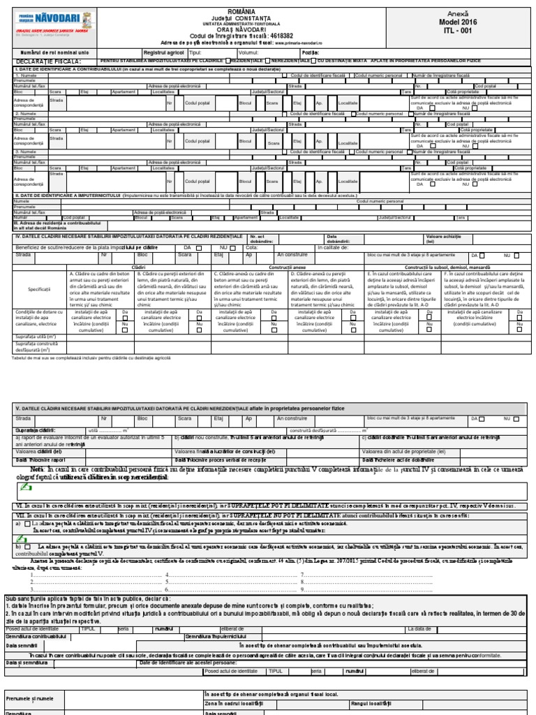 Images - Formulare - Itl - 01.declaratie de Impunere Privind Impozitul ...