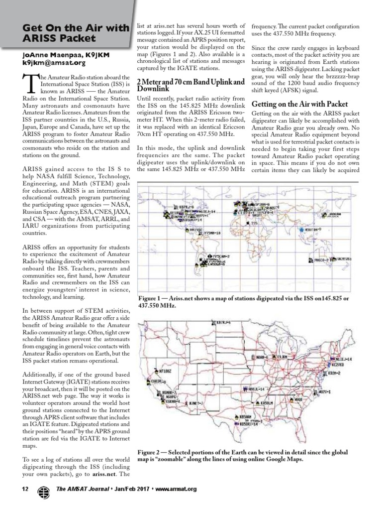 AMSAT Journal ISS Packet PDF | PDF | Amateur Radio | Very High Frequency