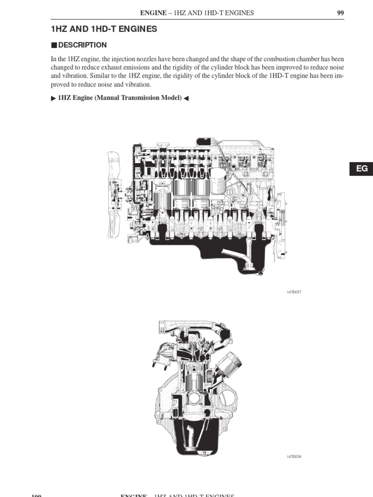 1HZ and 1HD-T engine specs and performance curves | PDF | Engines | Piston