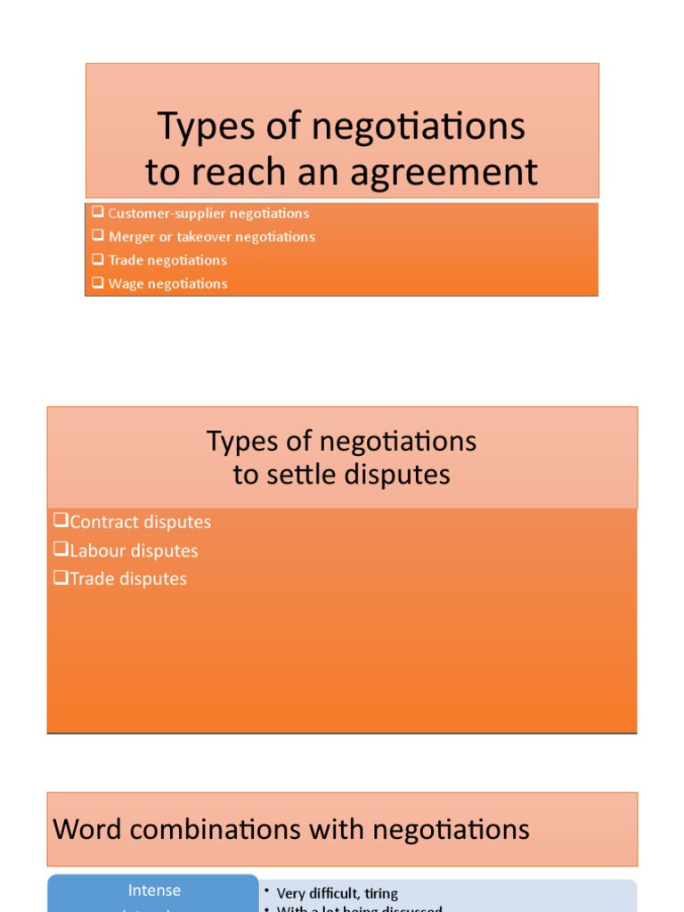 Types of Negotiations To Reach An Agreement | PDF | Bargaining ...