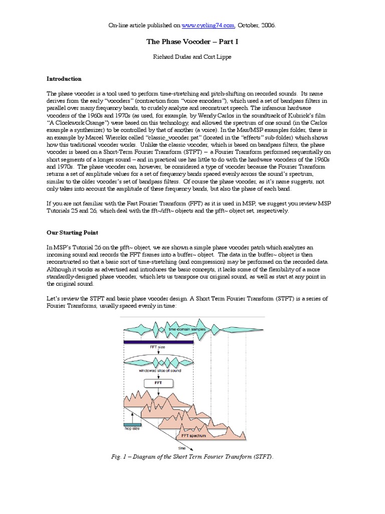 Phase Vocoder Guide for Audio Engineers | PDF | Complex Number | Phase ...