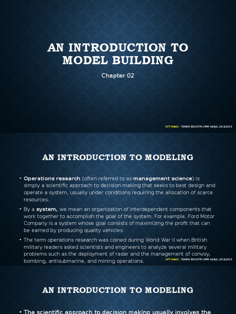 An Introduction To Model Building: Optimasi | PDF | Mathematical ...