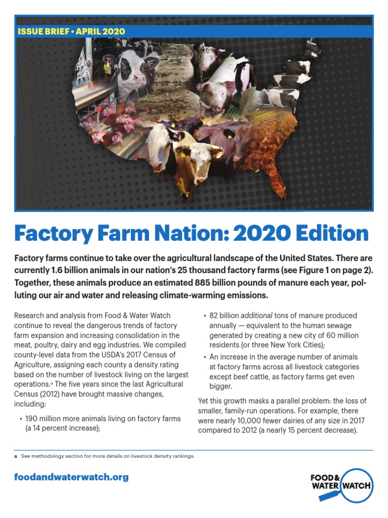 Factory Farm Nation: 2020 Edition | PDF | Intensive Animal Farming | Farms