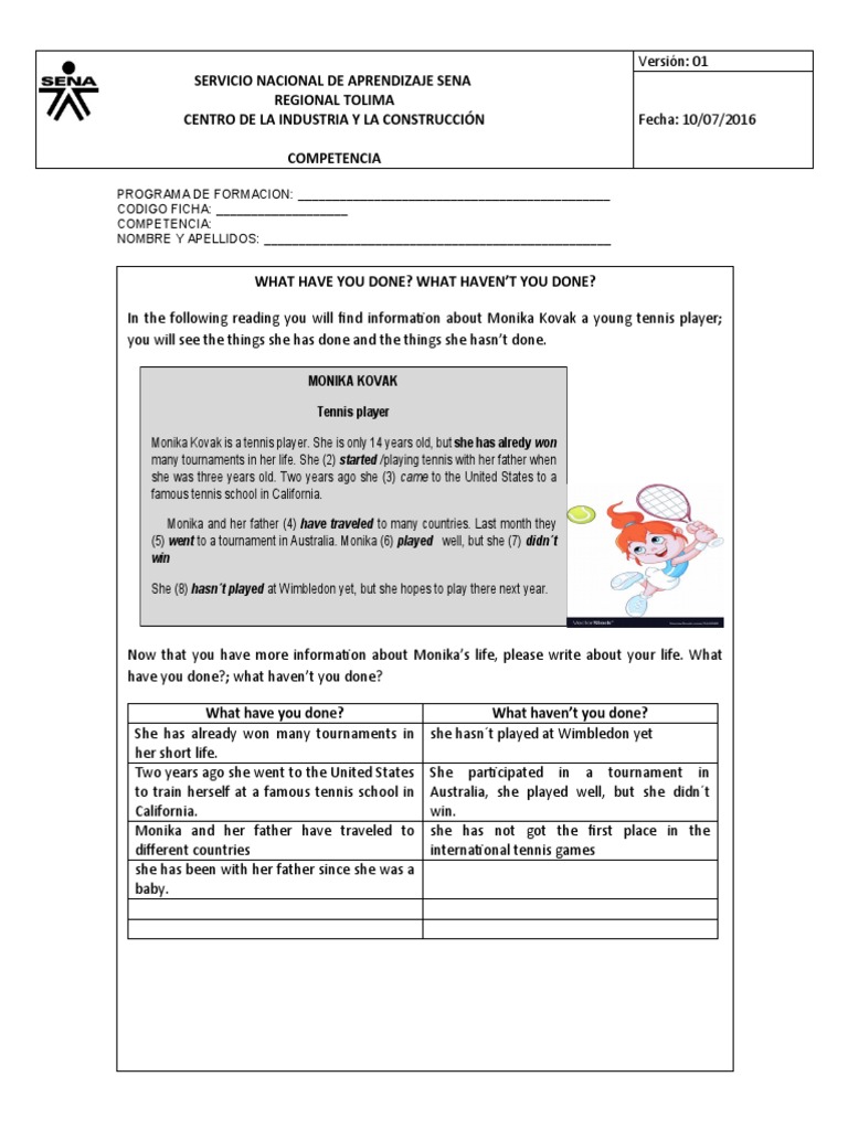 Worksheet - Present - Perfect - What - Have - You - Done (Oscar Fiscal ...