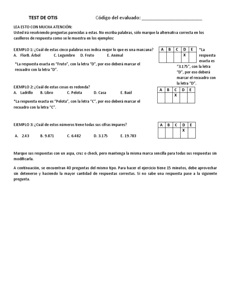 Test de Otis | PDF | Naturaleza