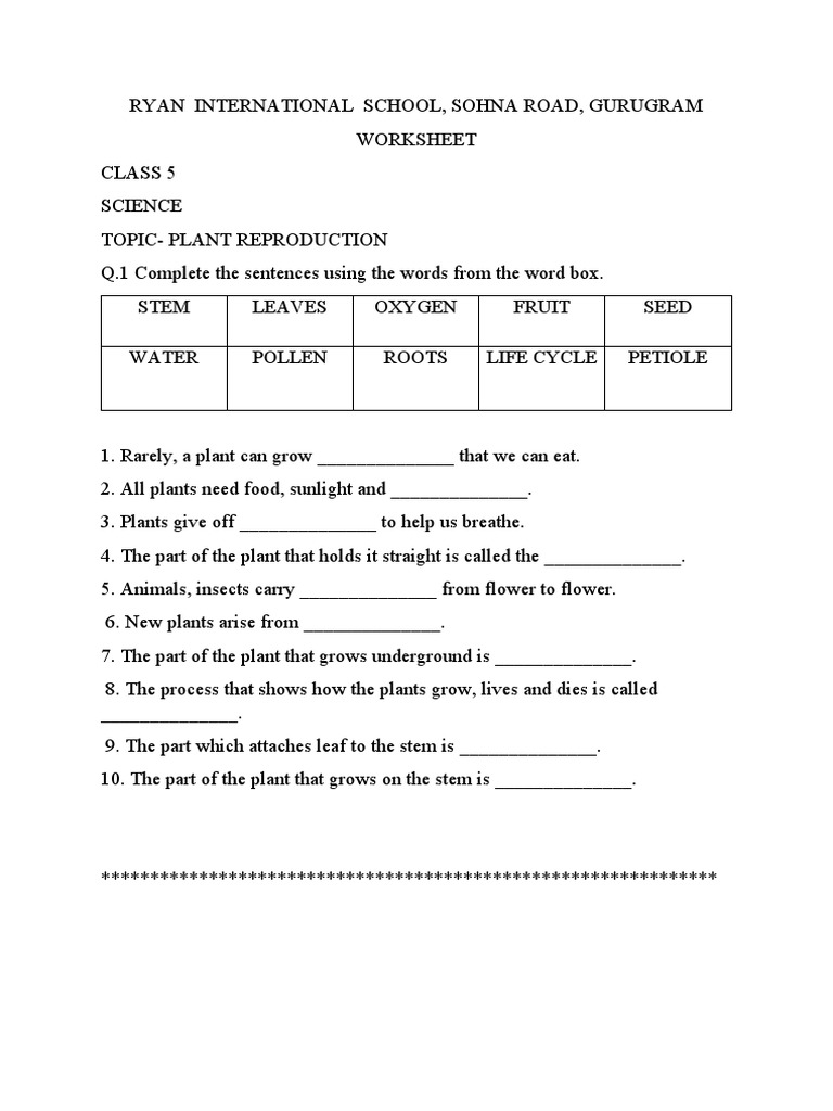 Class 5 Science CH-1 WRK 1 | PDF