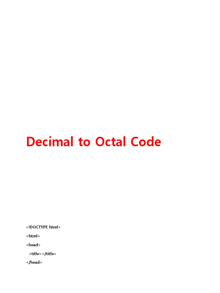 Decimal to Octal Converter | PDF