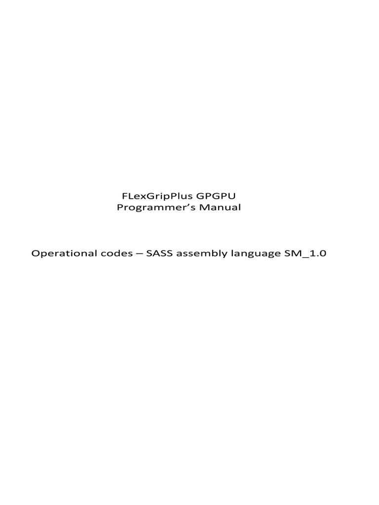 Programmers Manual Flexgripplus Sass Pdf Integer Computer Science Assembly Language 