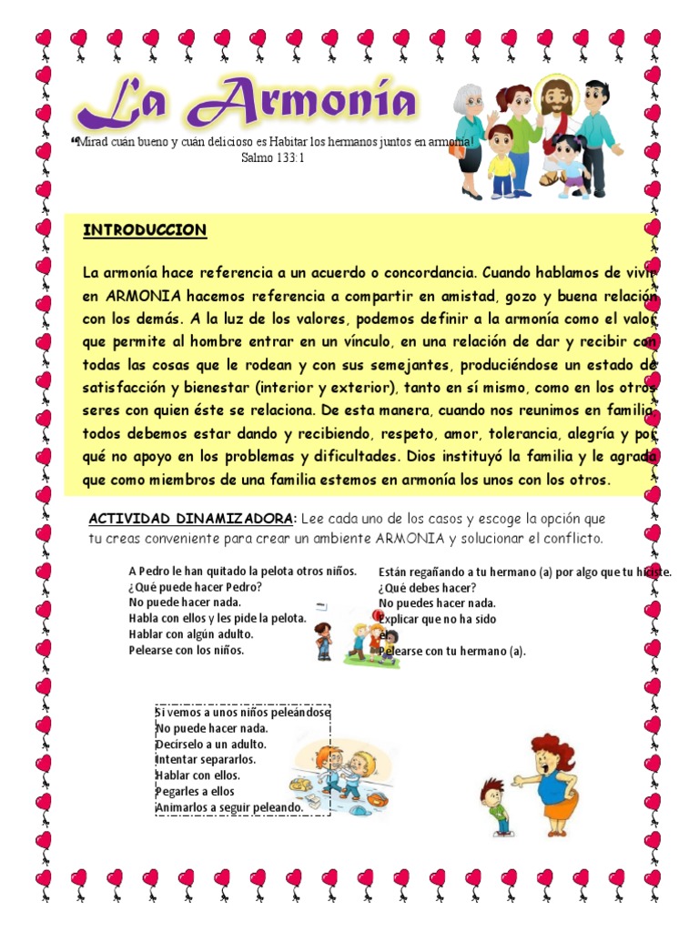 La Armonía como Valor Familiar | PDF | Adultos
