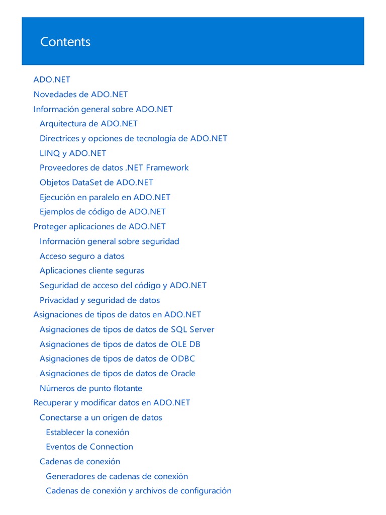 ADONET Manual PDF | PDF | Consulta integrada de idiomas | Active X Data Objects