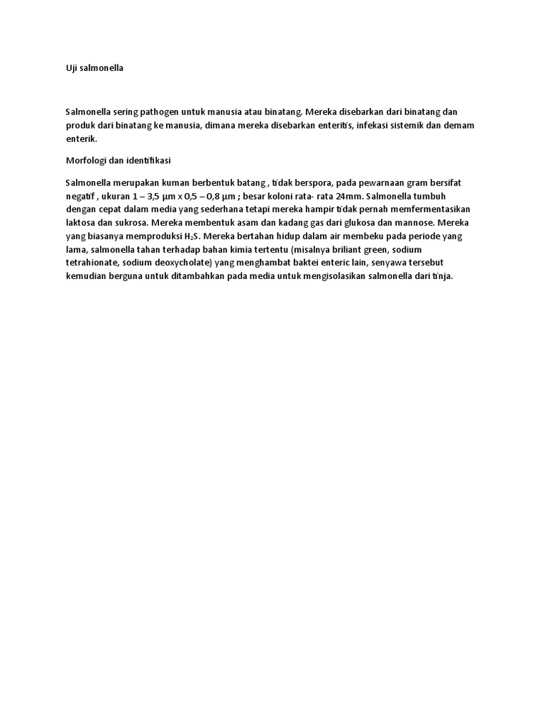 Uji Salmonella | PDF