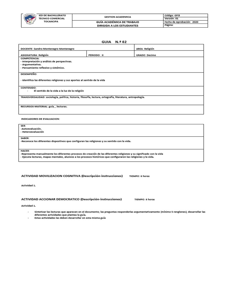 Guia Religion Decimo | PDF | Amor | Dignidad