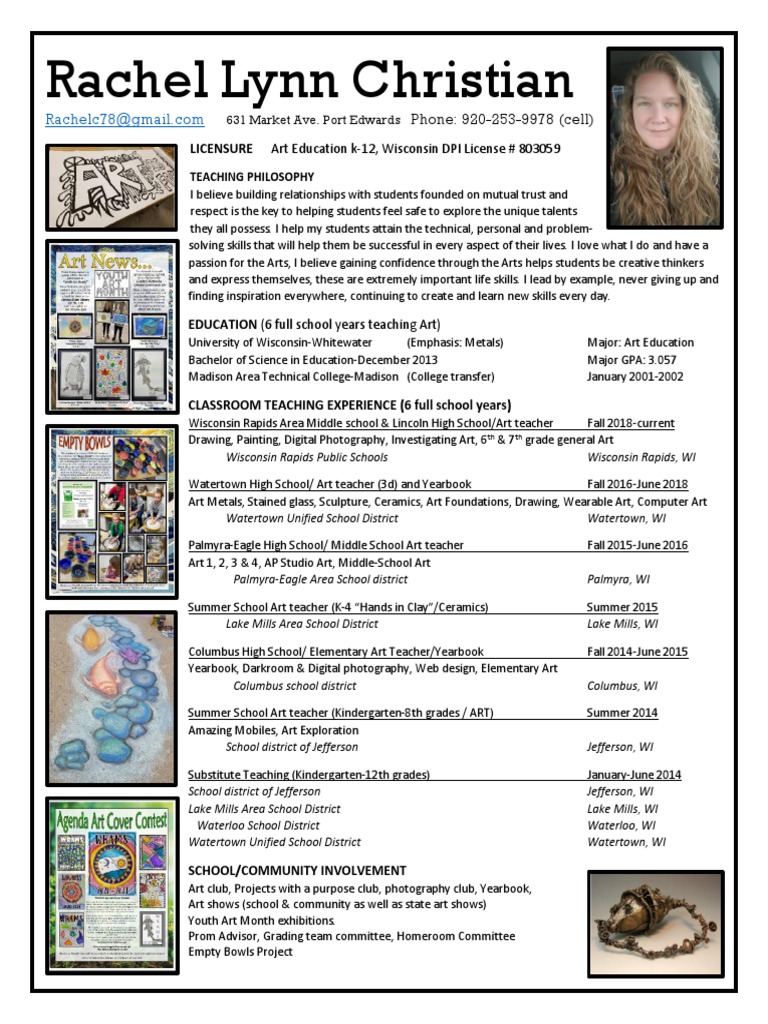 Rachel Lynn Christian-Resume-2020 | PDF | Visual Arts Education | Cognition