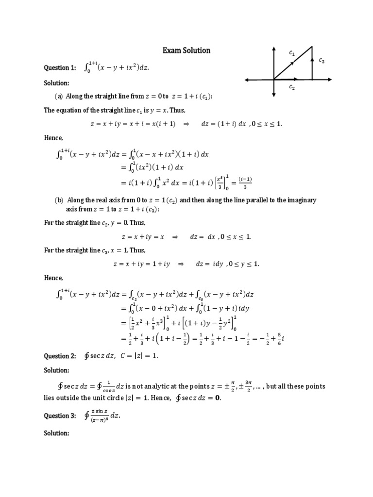 Exam Solution: Zsin ( ) | PDF | Line (Geometry) | Equations
