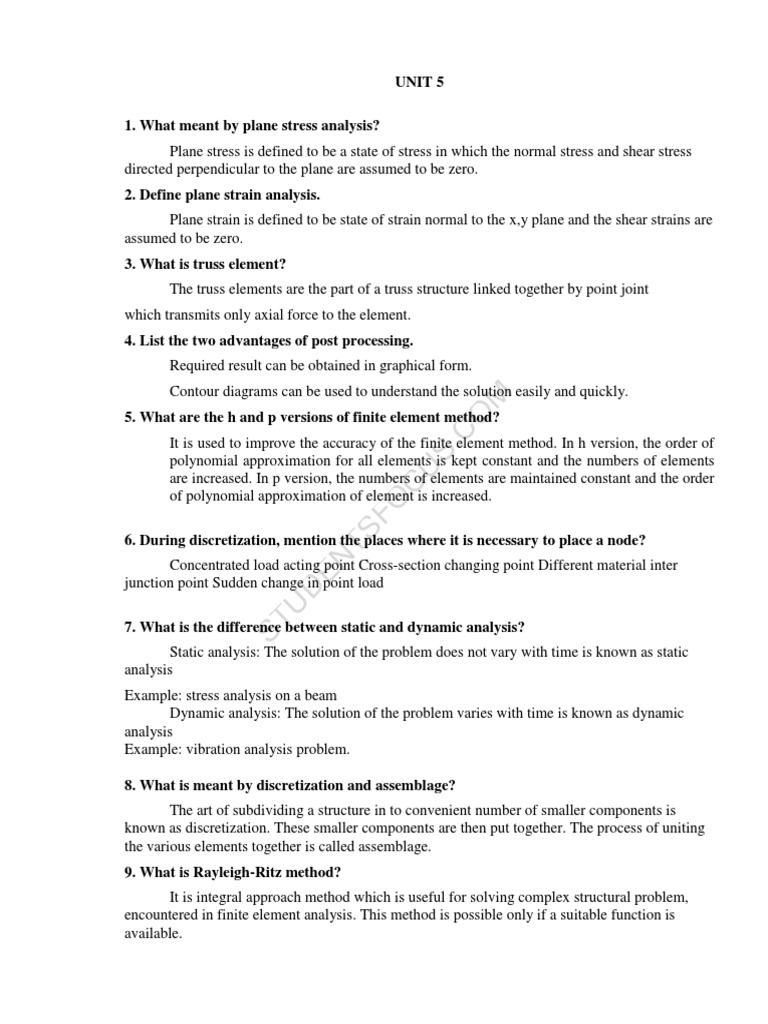 Finite Element Method Module 4 Class Notes Pdf Finite Element Method Boundary Value Problem 7439