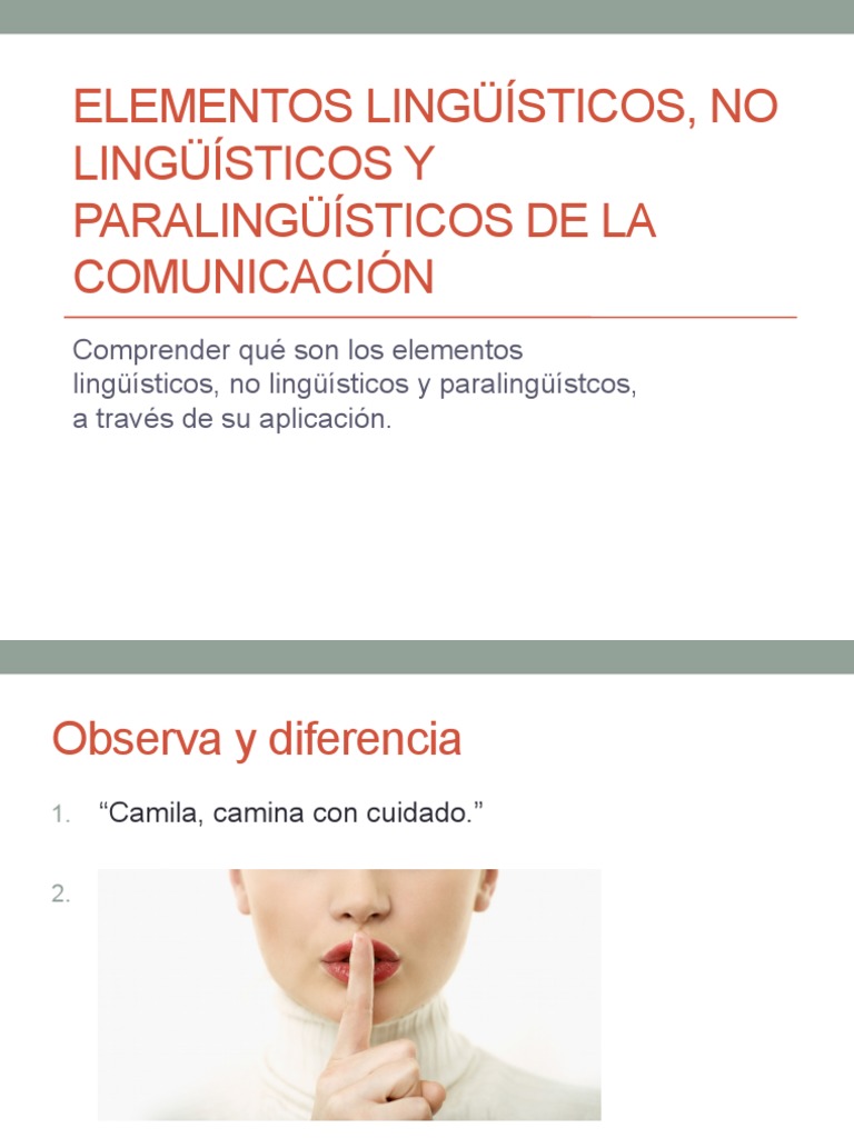 Elementos Lingüísticos y No Ling | PDF | Comunicación | Comunicación humana