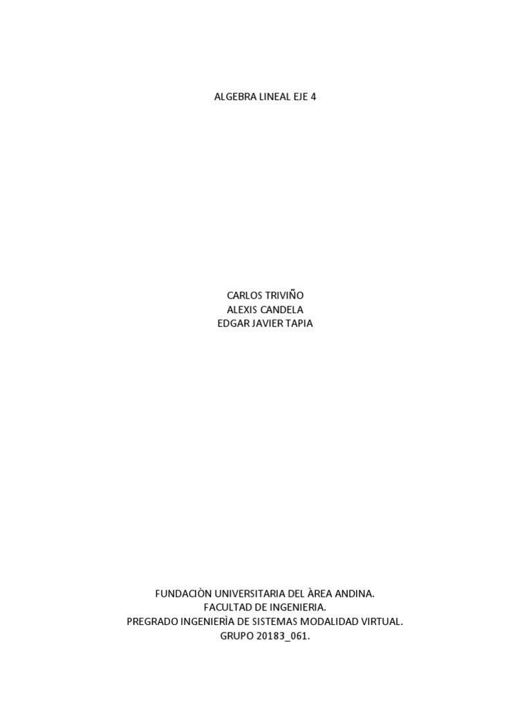 Algebra Lineal Eje 4 | PDF