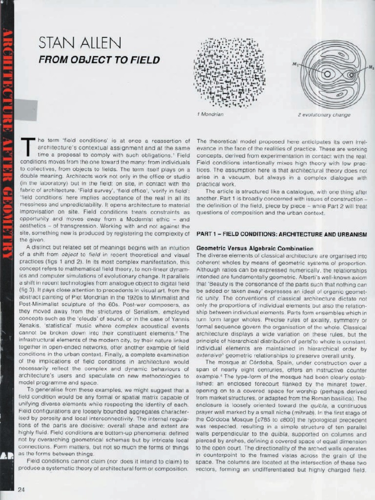 Stan Allen From Object To Field PDF | PDF