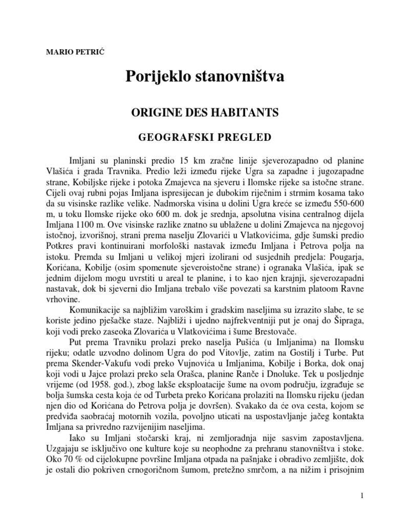 Imljani Porijeklo Mario Petric | PDF