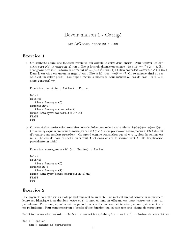 Dm2 Corrige | PDF | Mathématiques discrètes | Concepts mathématiques