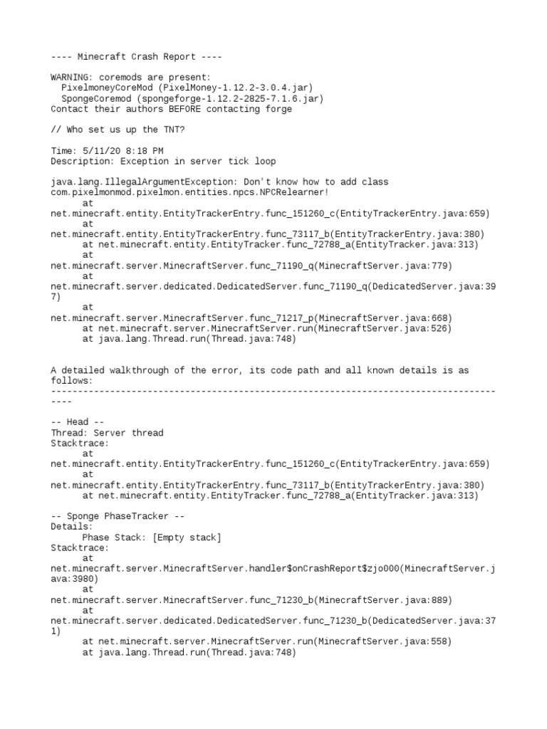 Crash 2020 05 11 - 20.18.43 Server | Download Free PDF | Java Virtual Machine | Java ...