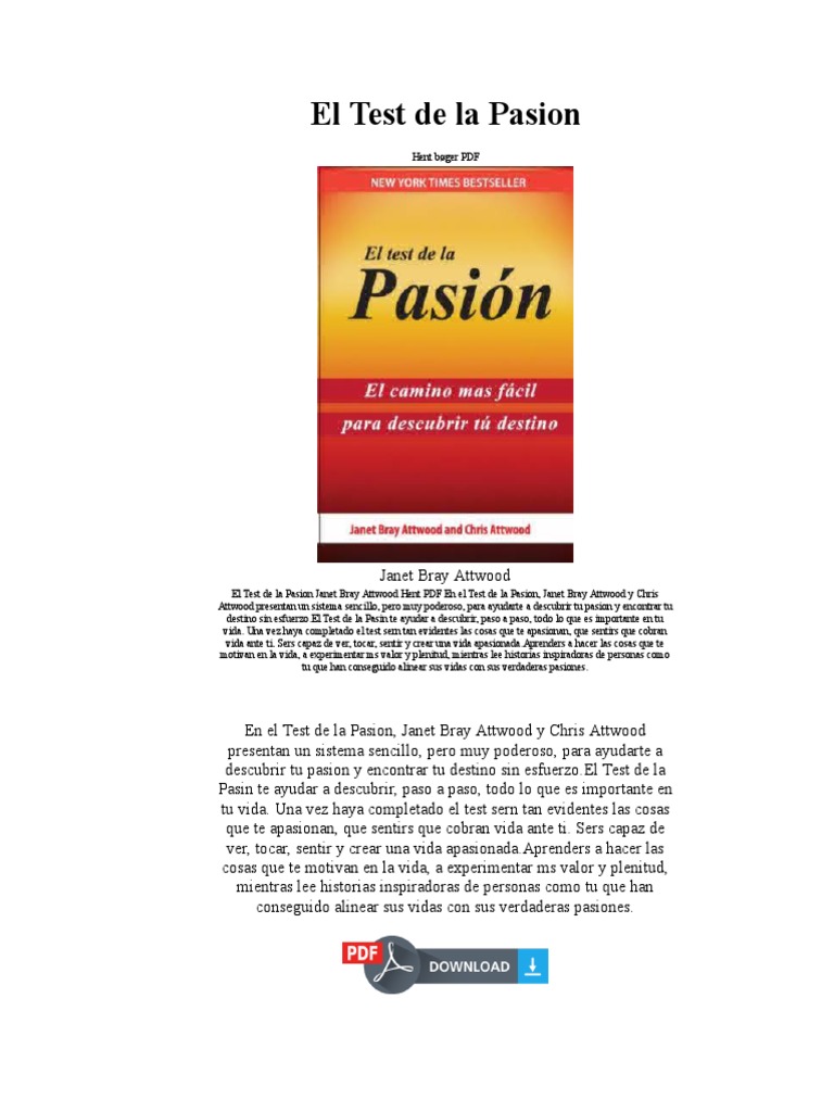El Test de la Pasión de Janet Bray | PDF