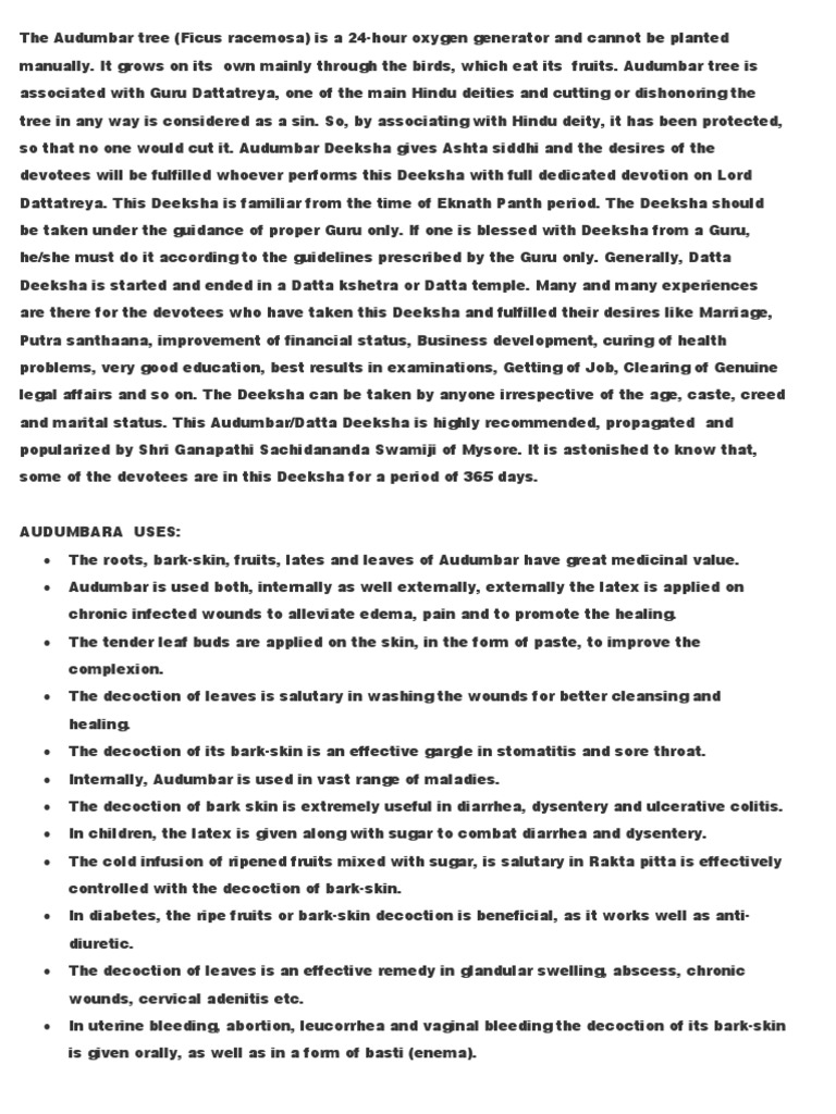 The Audumbar Tree | PDF | Religion And Belief