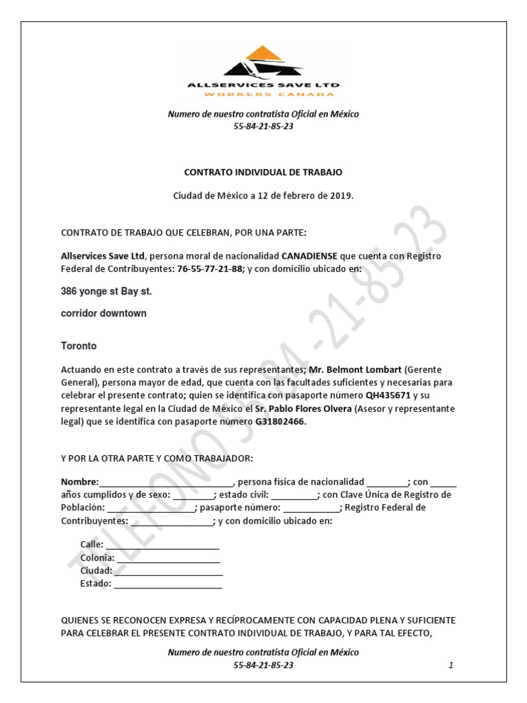 Contrato 2019 y Formato de Aplicación | PDF | Derecho laboral | Salario