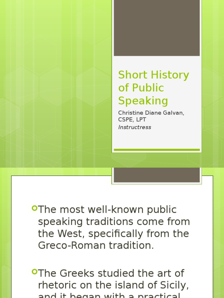 History of Public Speaking Traditions | PDF | Rhetoric | Public Speaking