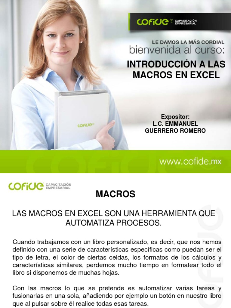 Taller Introduccion Macros Excel 2019 | PDF | Macro (informática) | Microsoft Excel