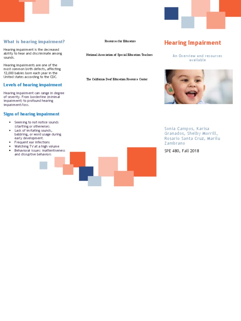 Hearing Impairment Brochure | Download Free PDF | Hearing Loss | Disability
