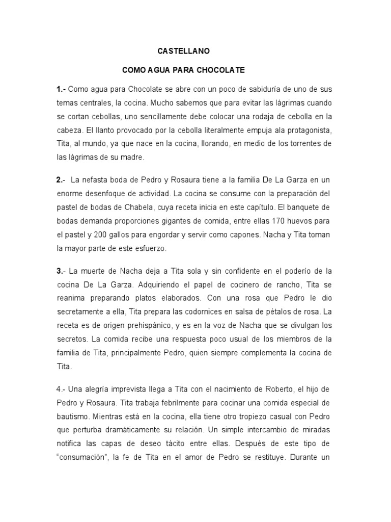 Como Agua para Chocolate | PDF